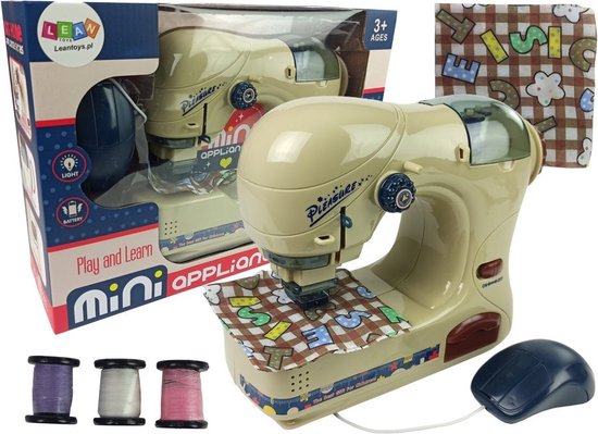 Naaimachine kinderen - met licht en geluid - 23x10x20 cm - beige | bol