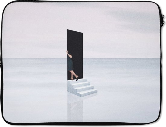 Laptophoes - Vrouw - Deur - Abstract - Retro - Laptop - Laptop case ...