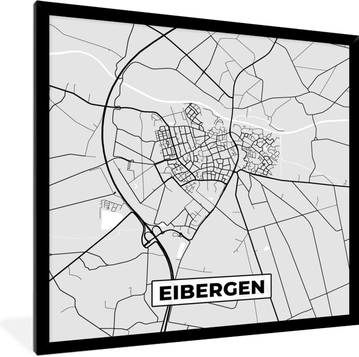 Fotolijst incl. Poster - Plattegrond - Eibergen - Kaart - Stadskaart ...