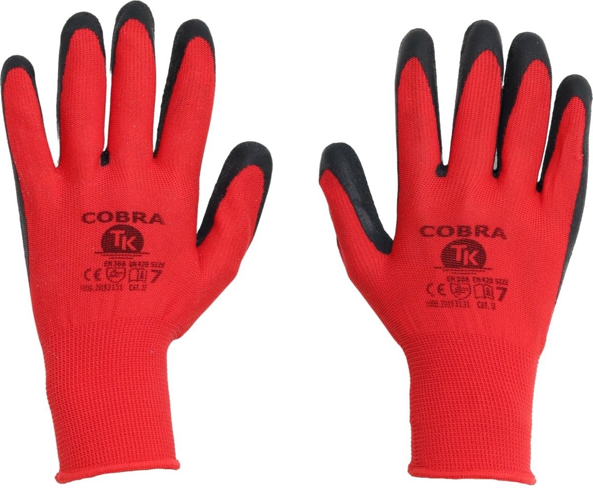 INGLOVE - Latex Gevoerde Cobra Handschoen - maat 10 (1 PAAR) - Rood ...
