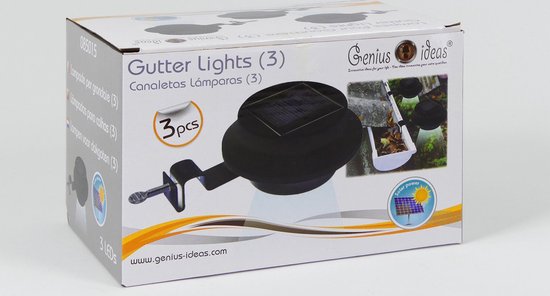 Genius Ideas Rain Gutter Solar Light- Set of 3 | bol