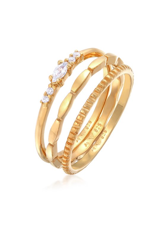 Elli Dames Ring Dames Stack Marquise Basis Set met Zirkonia Kristallen ...