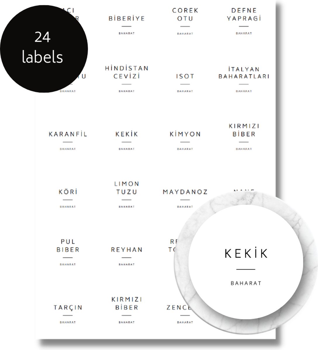 We love Bamboe - Set van 24 vaatwasserbestendige Turkse kruiden ...