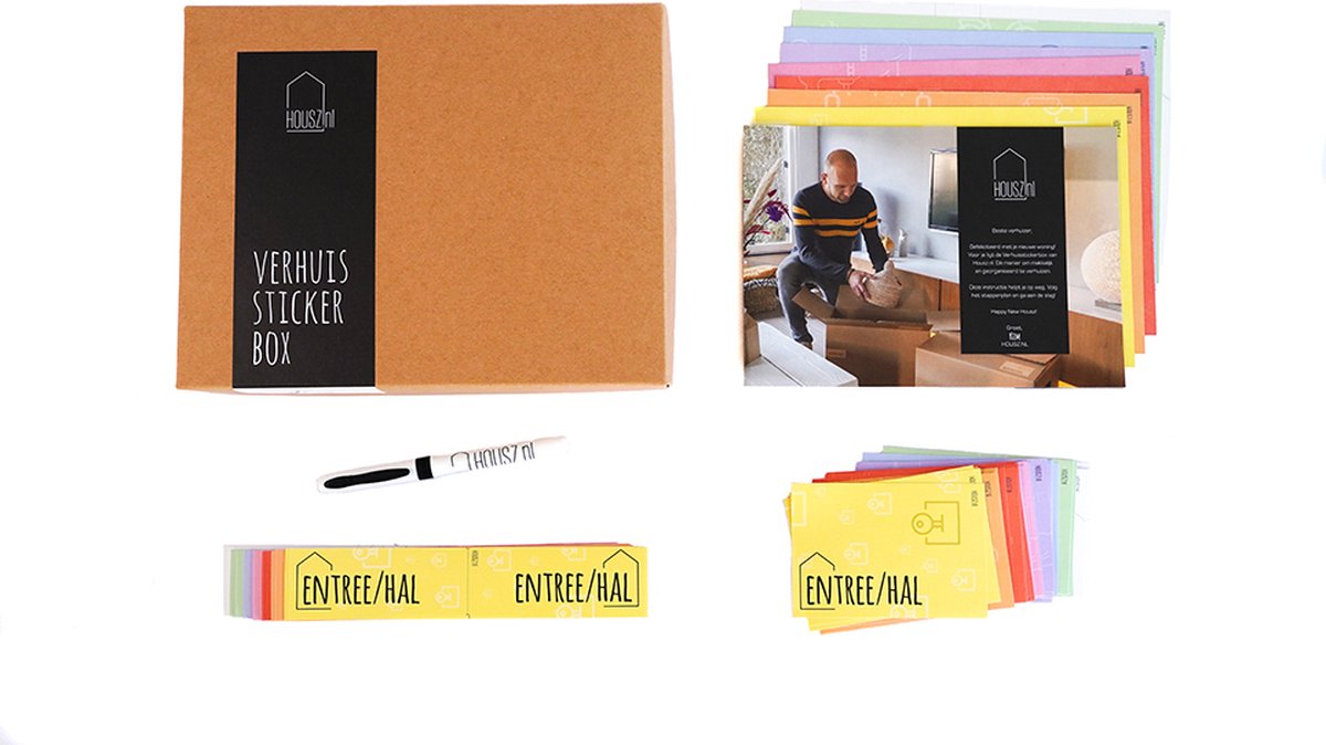 Verhuisstickers - verhuislabels - verhuisetiketten box medium | bol.com