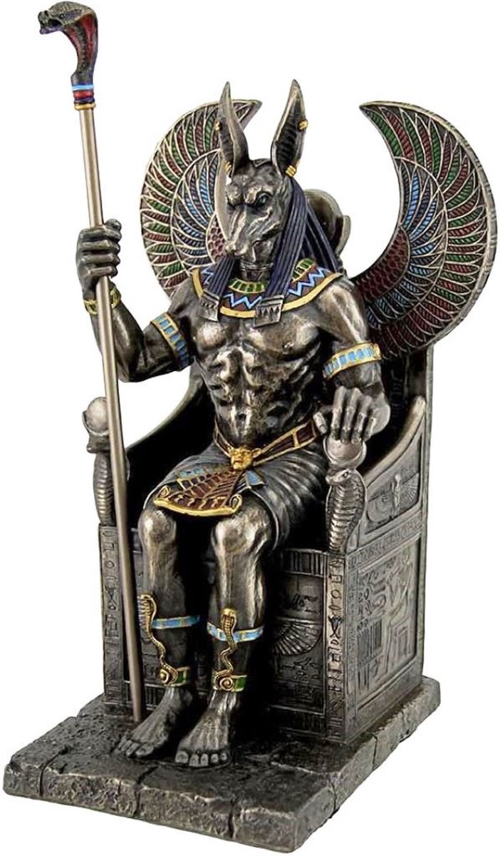 Veronese Design - Beeld/Figuur - Egyptische God Anubis op de Troon ...
