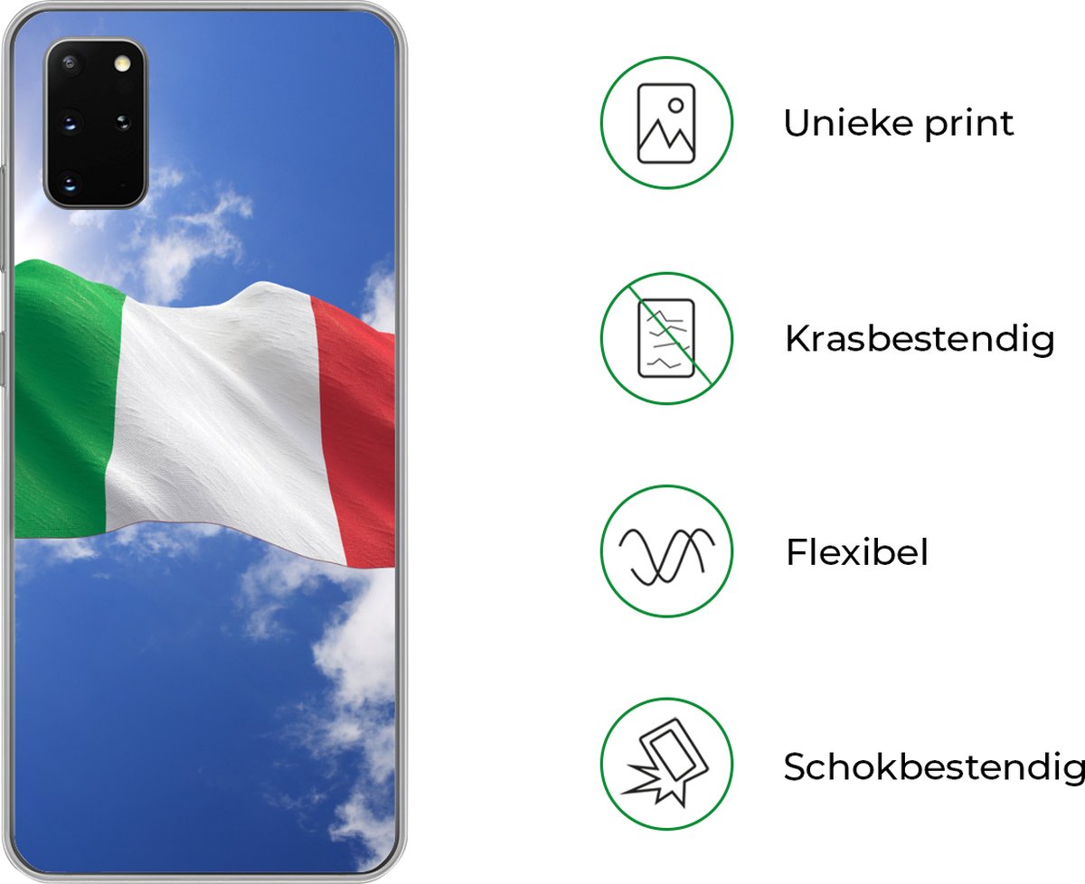 Samsung Galaxy S20 Plus hoesje - De vlag van Italië wappert in de lucht ...