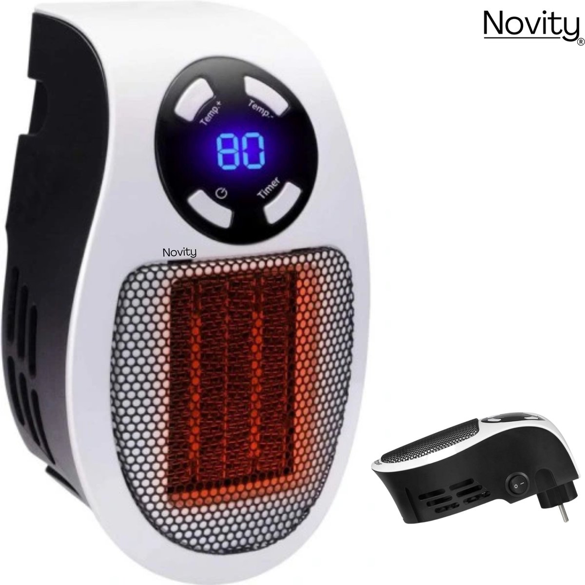 Novity® 500W Mini kachel elektrisch - Stopcontact verwarming - Mini ...