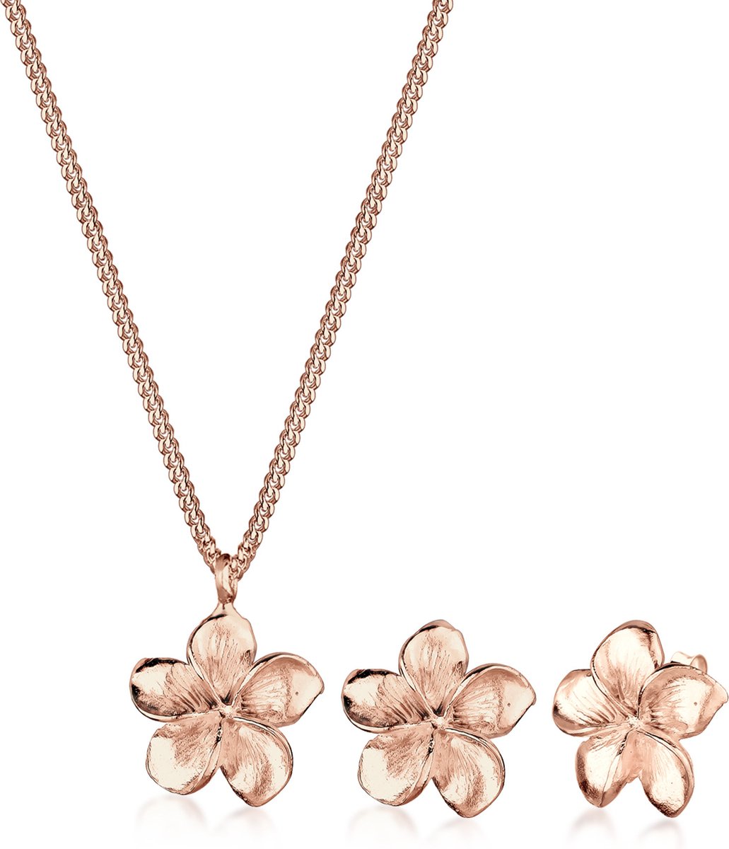 Elli Dames Sieraden Set Dames Frangipani Bloemen Hanger Set Oorsteker ...
