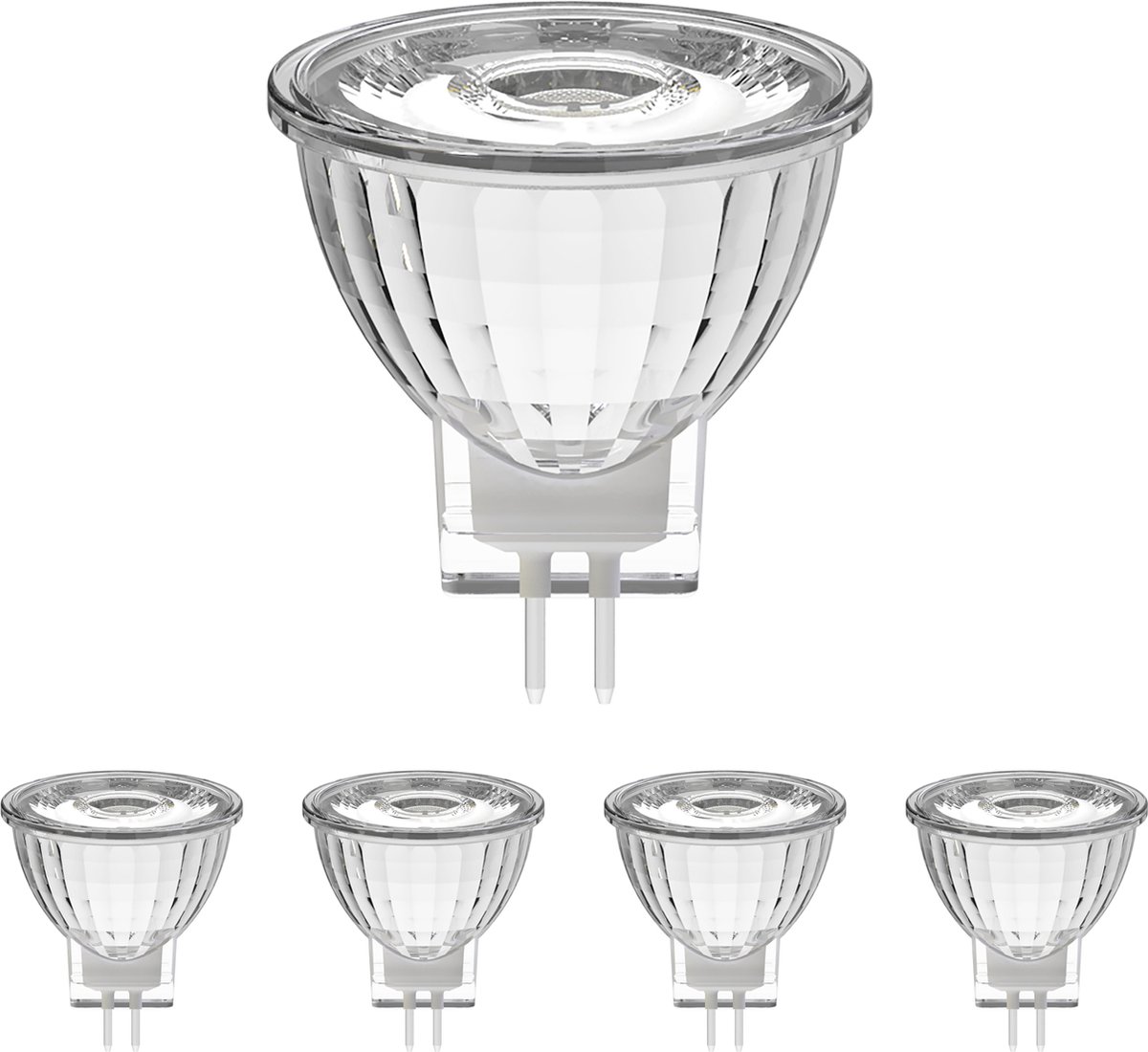 GU4 LED lampen 12V - Warm wit licht - 2.2W = 20W - Reflector MR11 - 5 LED GU4 spotjes | bol