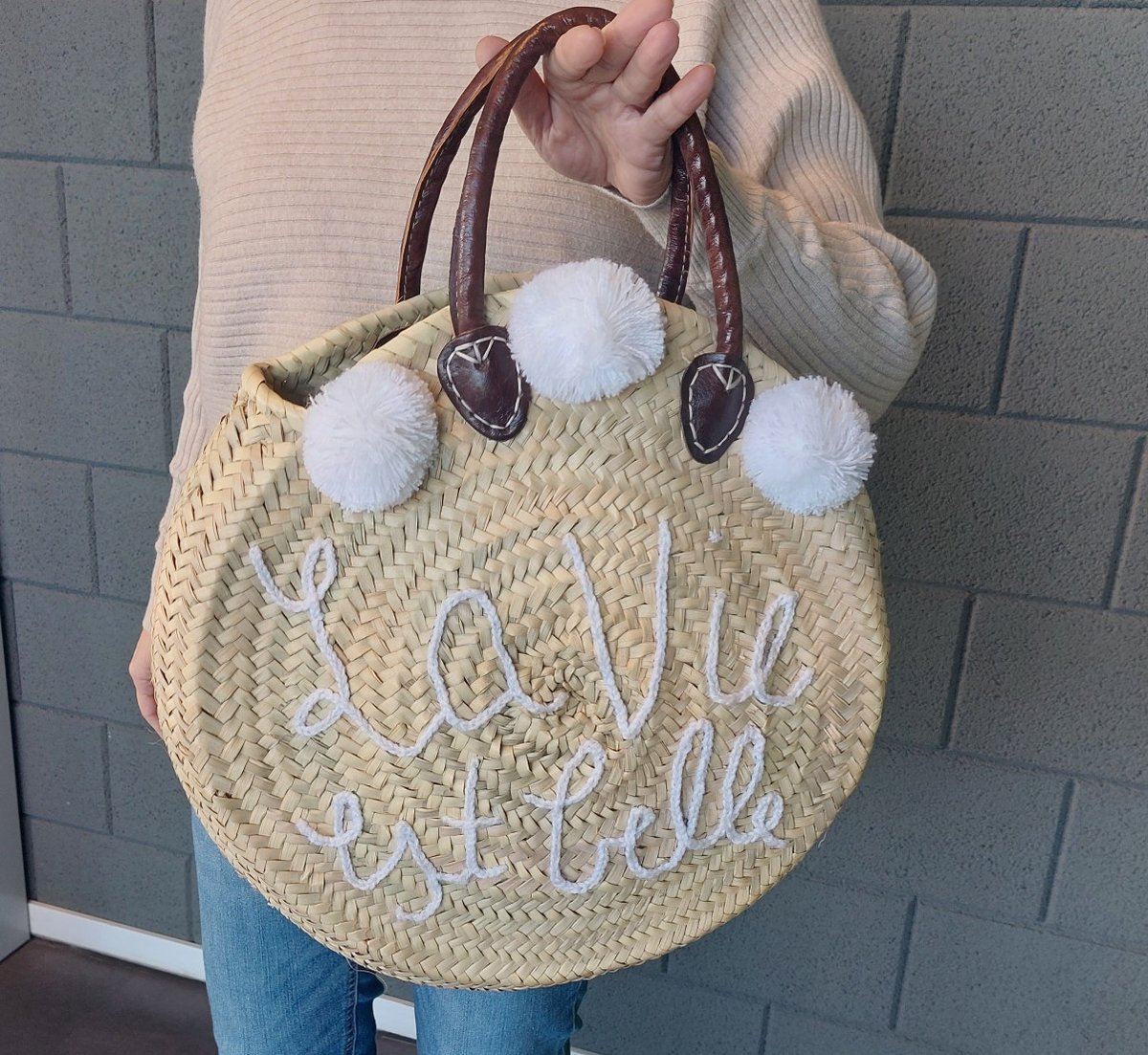 Baskin - Hippe Damestas - Handtas - Riet - Handgemaakt - Rond - Zeegras ...