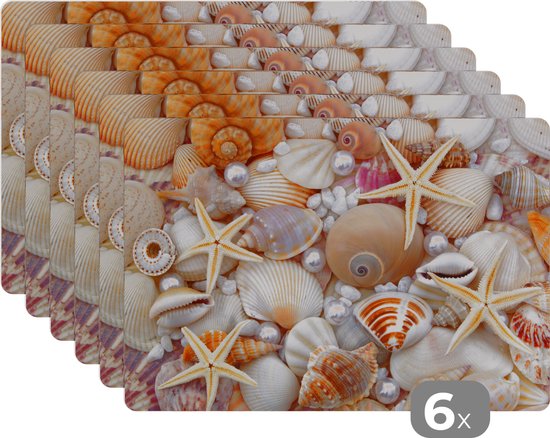 Placemat - Placemats kunststof - Schelpen - Parels - Zeesterren ... Placemat - Placemats kunststof - Schelpen - Parels - Zeesterren ...