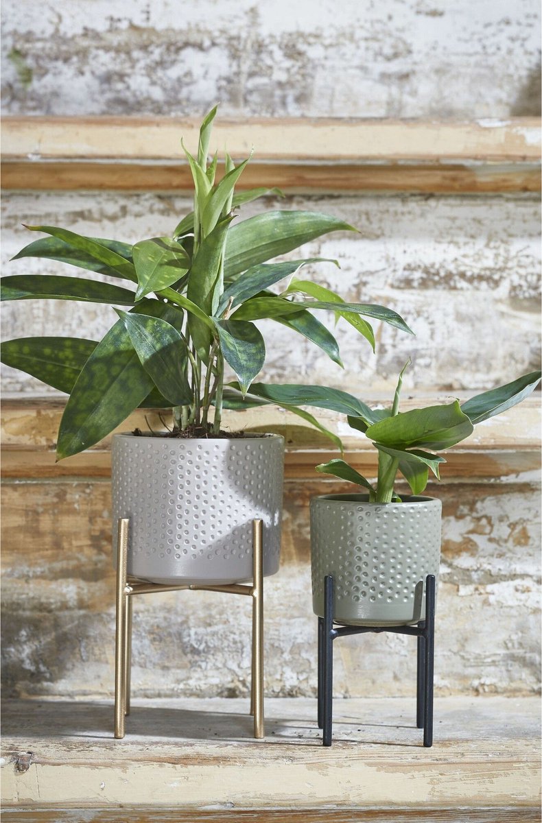 Mica Decorations Bloempot plantenstandaard/verhoger - zwart - H12 x B10 ...