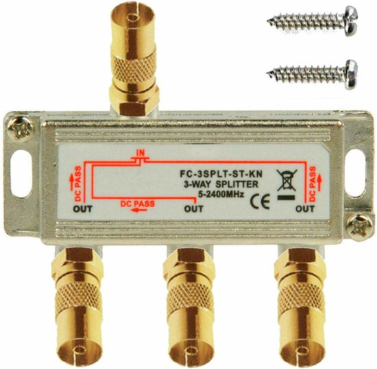 TronicXL 3voudige Sat coax Splitter 3D - 4K - Digitaal - HDTV ...