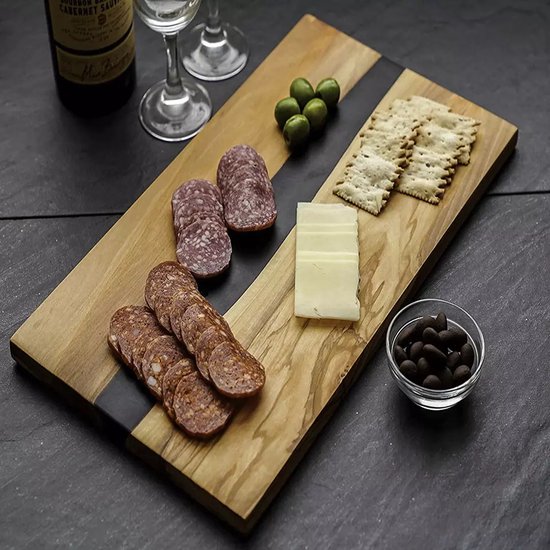 luxe borrelplank, Epoxy, Olijven hout, Borrelplank, Olijf hout | bol