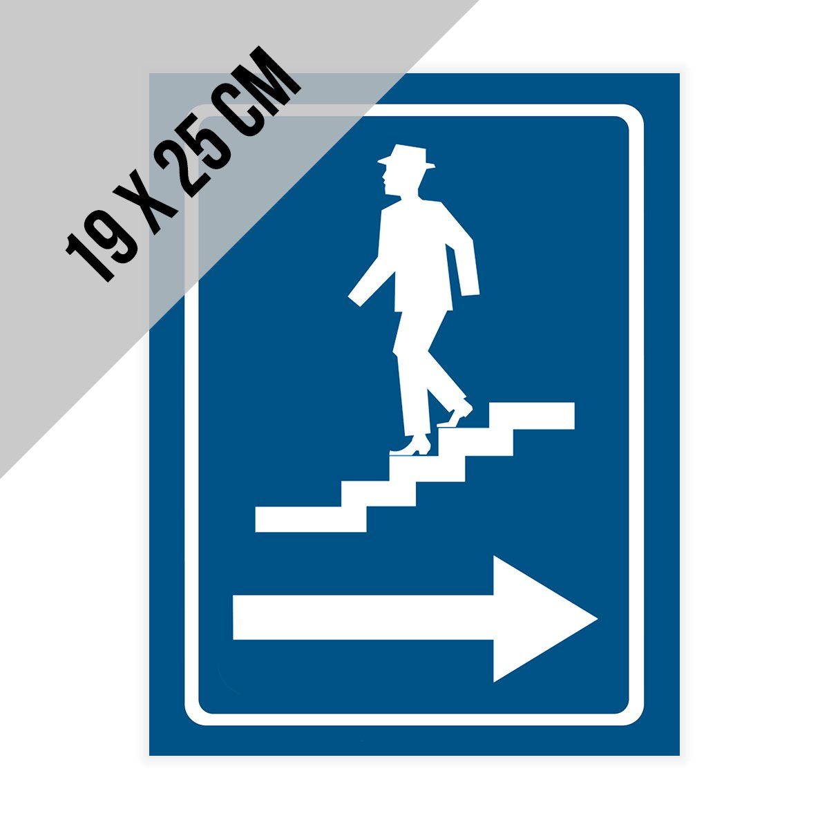 Pictogram/ bord | Aanwijzer trap voor voetgangers - pijl naar rechts ...