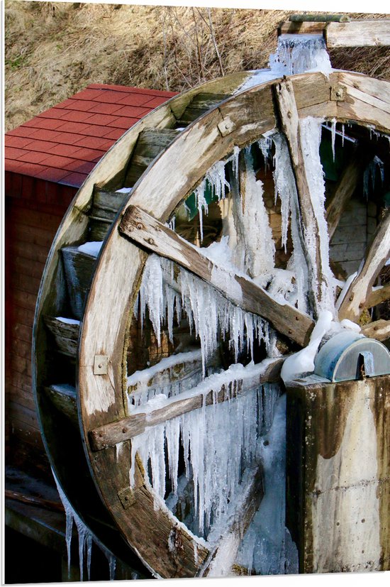 WallClassics - PVC Schuimplaat- Groot Actief Waterwiel - 70x105 cm Foto ...