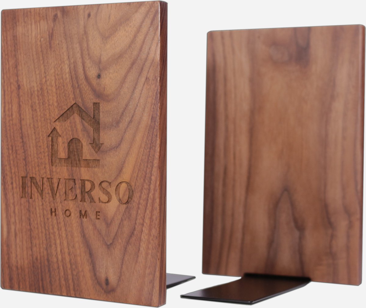 INVERSO Home - Boekensteunen - Industriële stijl - Walnoten Hout ...
