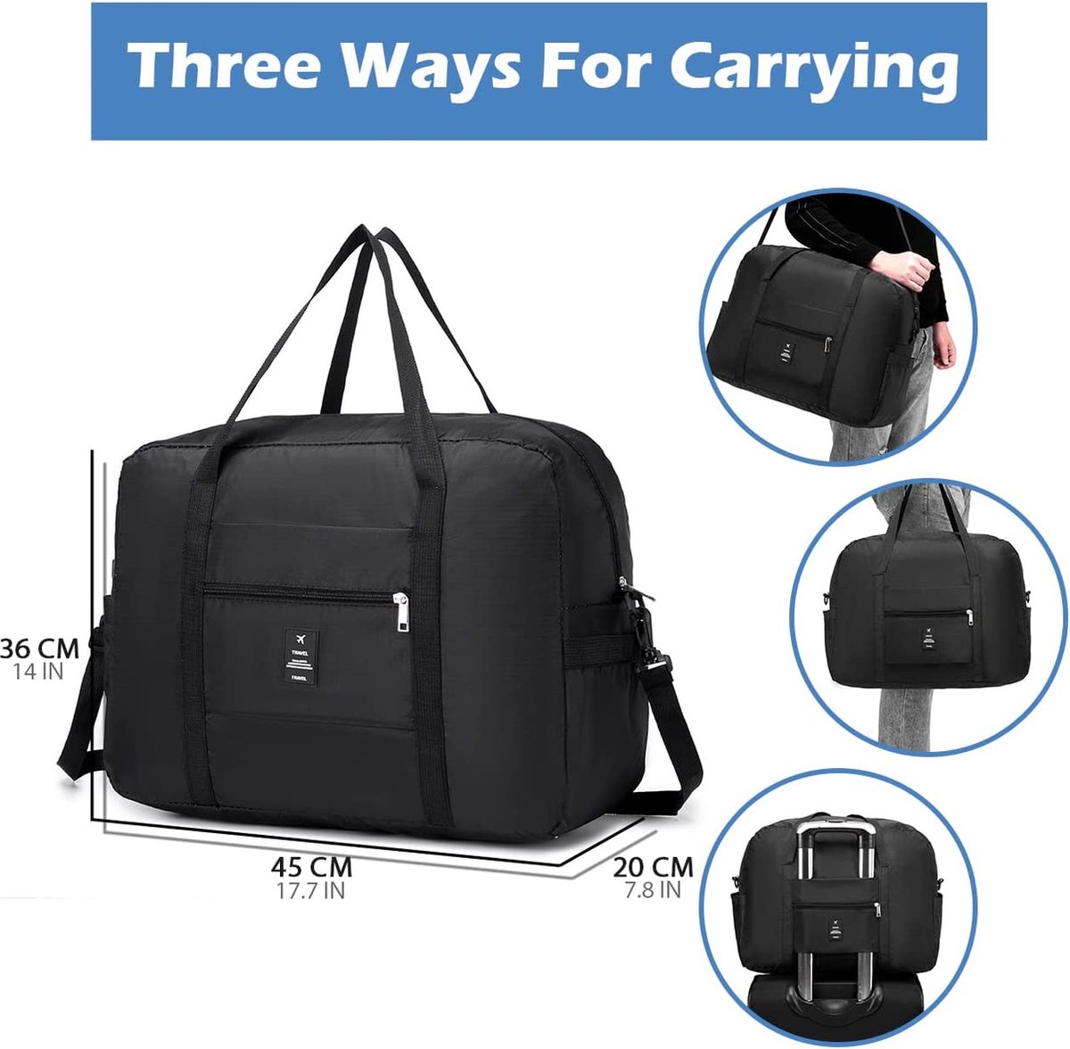 MISWAN Opvouwbare Reistas 45 x 36 x 20 easyJet Travel Bag Maximale ...