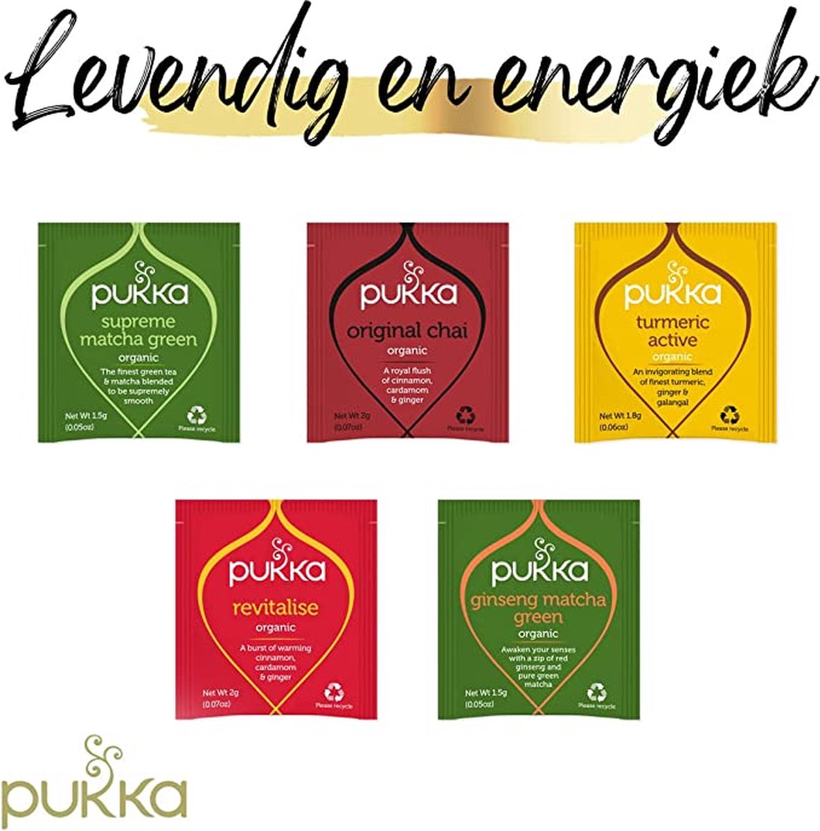Active Tea Box, biologische kruidenthee geschenkset - 5 smaken - 45 ...