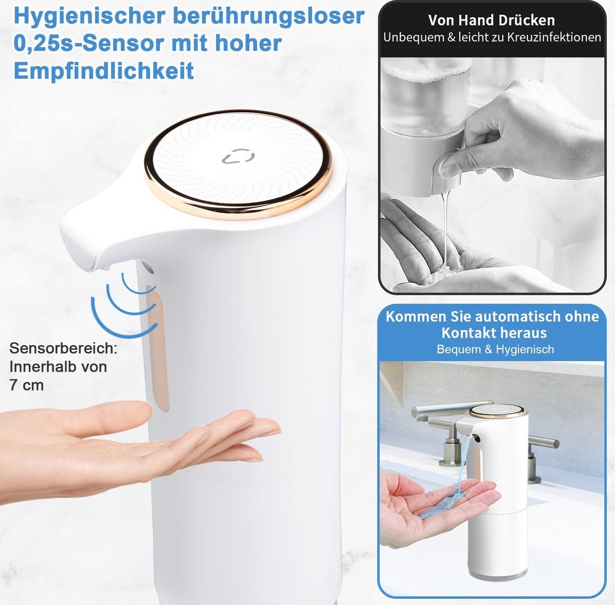 Automatische Zeepdispenser – Elektrische Zeepdispenser - No Touch Zeep ...