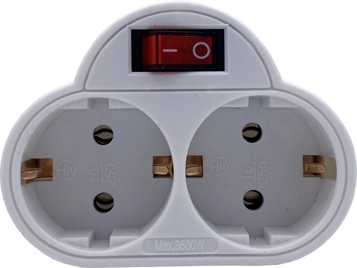 DULA Stopcontact DUO RA - Stekkerdoos - 2 voudig - Schakelaar | bol.com