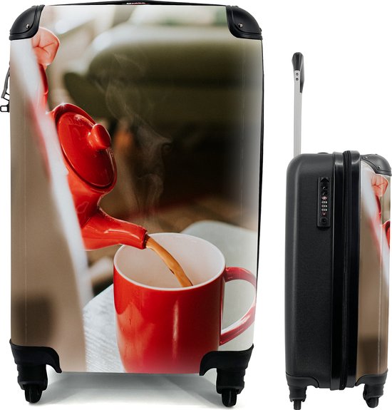 MuchoWow® Koffer - rode theepot schenkt thee - Past binnen 55x40x20 cm ...