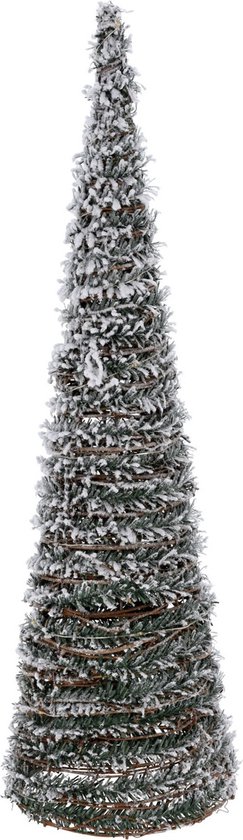 Verlichte kerstbomen/kegels - 2 stuks - 60 cm - groen - LED - warm wit | bol