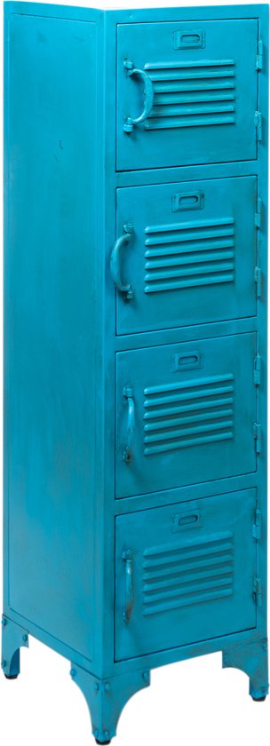 Lockerkast Blauw - Locker Met 4 Deuren - Lockerkast metaal | bol
