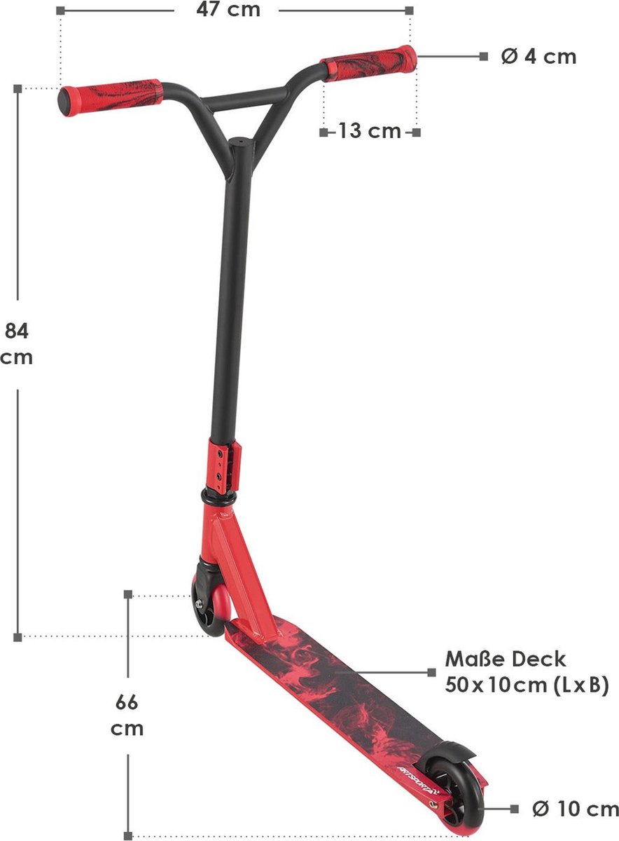 Stuntstep Rood Rook in Rood Zwart | bol.com