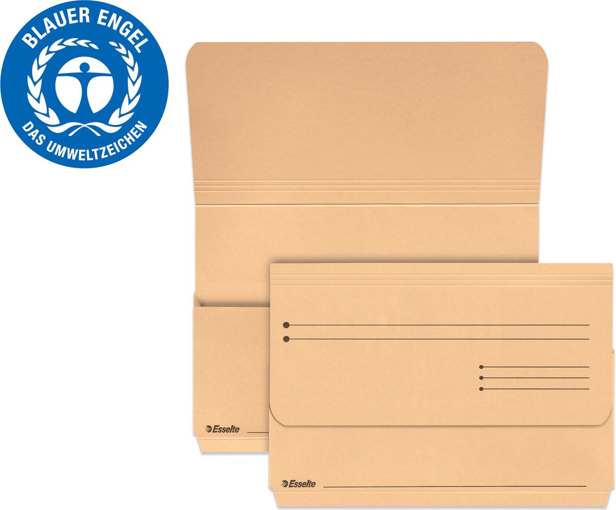 Esselte Manilla Insteekmappen - A4 Formaat - 25 Stuks - Bruin | bol.com