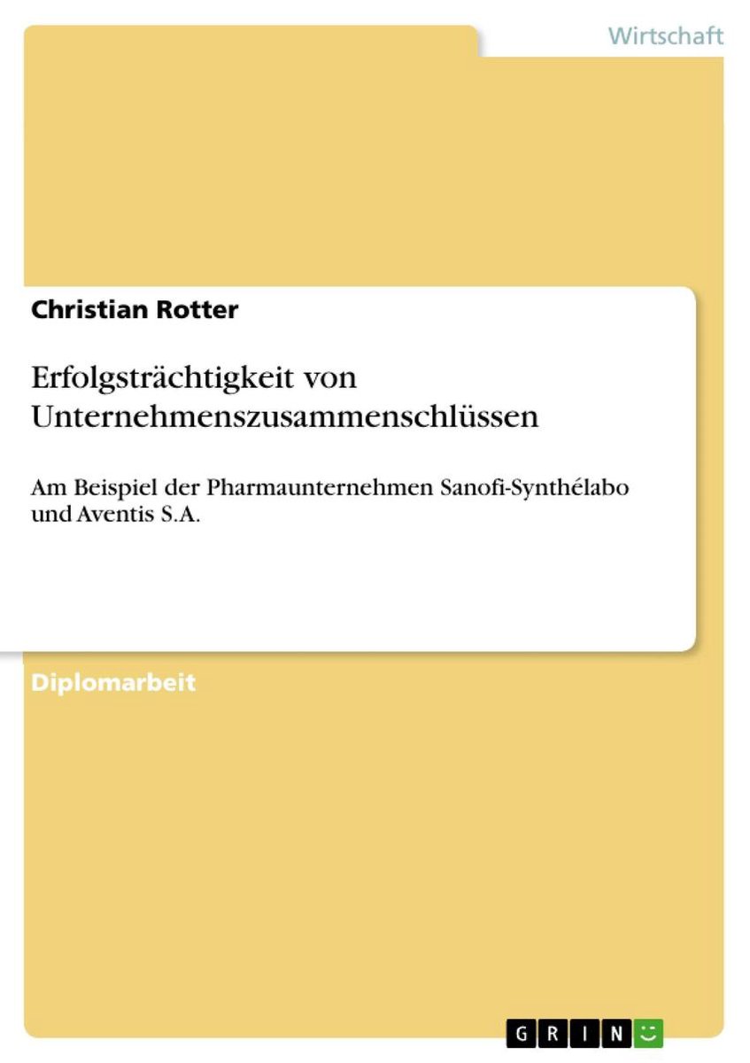 Erfolgstr Chtigkeit Von Unternehmenszusammenschl Ssen (ebook ...