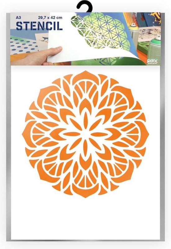 Mandala sjabloon - Kartonnen A3 stencil - Kindvriendelijk sjabloon ...