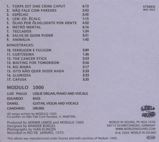 Modulo 1000 - Nao Fale Com Paredes (Dl), Modulo 1000 | Muziek | bol