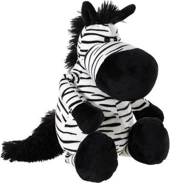 Zwart witte pluche zebra knuffel 33 cm | bol.com