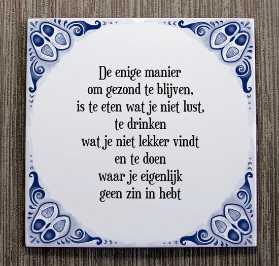 Tegeltje met spreuken over eten en drinken - Inclusief kado verpakking ...