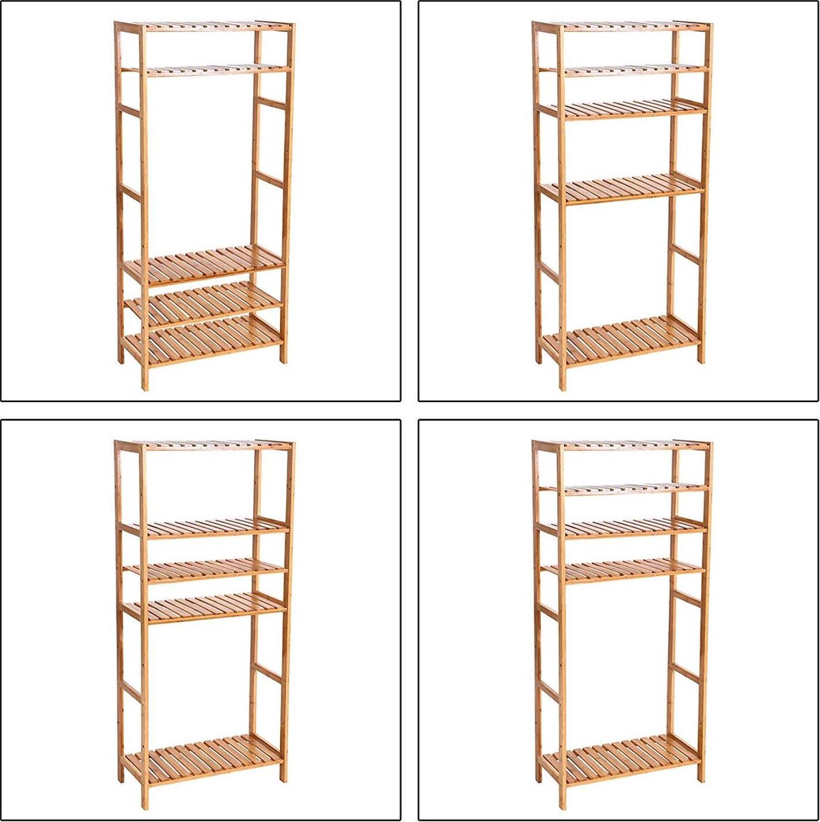 Multifunctioneel Bamboe Houten Opbergrek - Badkamerrek Keukenrek ...