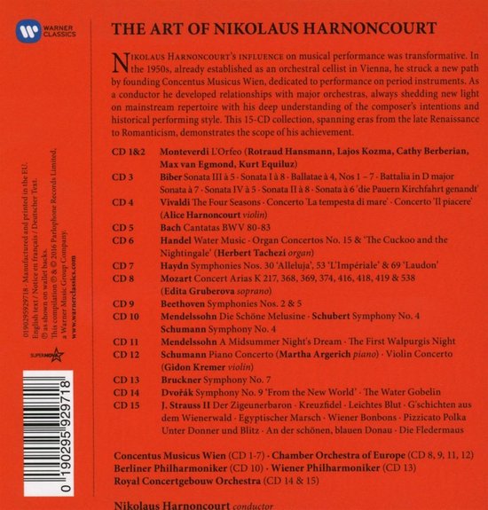 The Art Of Harnoncourt, Nikolaus Harnoncourt | CD (album) | Muziek | bol.com