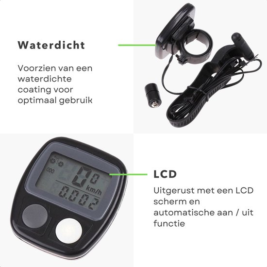 Cheqo® Fietscomputer - Snelheid - Reistijd - Afstand - Automatische ...