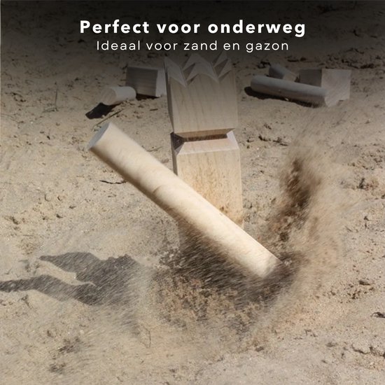 Cheqo® Kubb Spelset - Kubb Spel - Werpspel - 21-delig - Hout - Werpstokken -... | bol