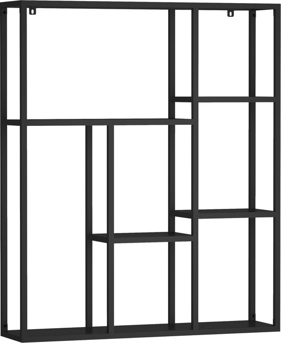 Wandplank Jämijärvi staal 90x75x18 cm zwart | bol