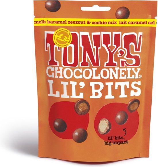 Tony's Chocolonely Lil'Bits Melk Karamel Zeezout Biscuit Chocolade ...
