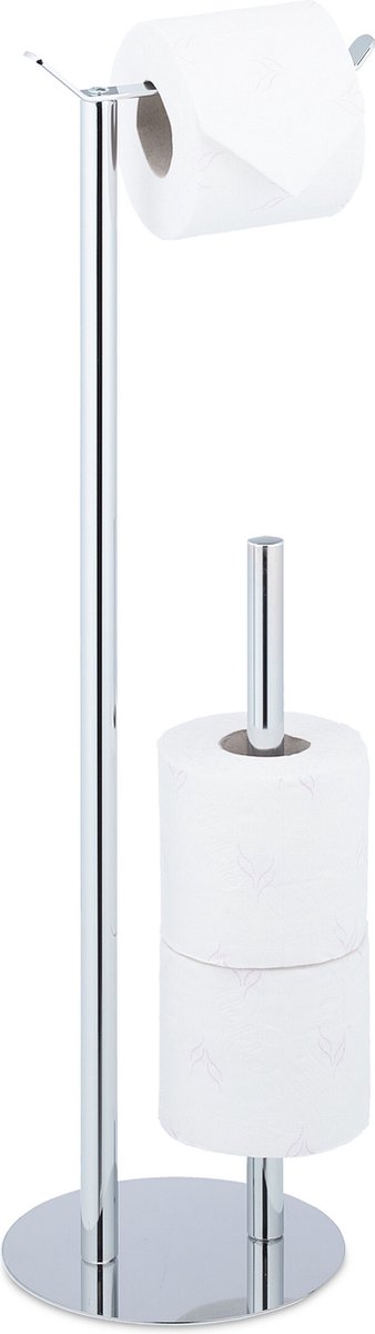 Relaxdays wc rolhouder staand - toiletrolhouder zonder boren - wc rol ...