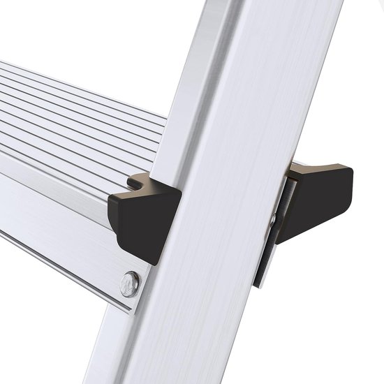 Trapladder met 4 treden, aluminium ladder, huishoudladder ...
