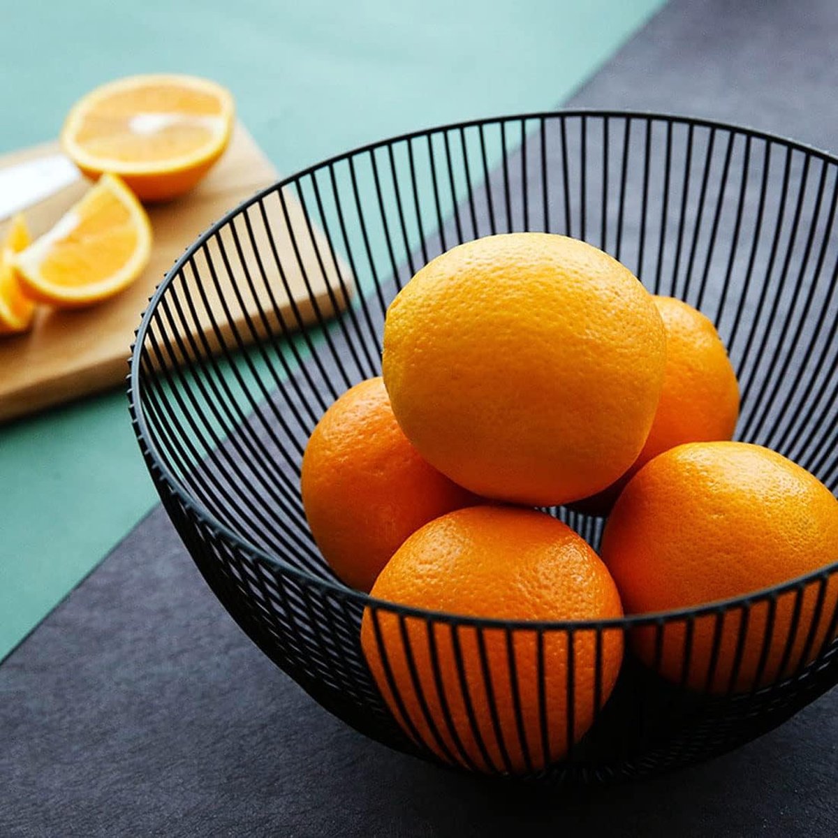 Interieur Nelio Fruitschaal, fruitmand van metaal, zwart, 25 cm groot ...