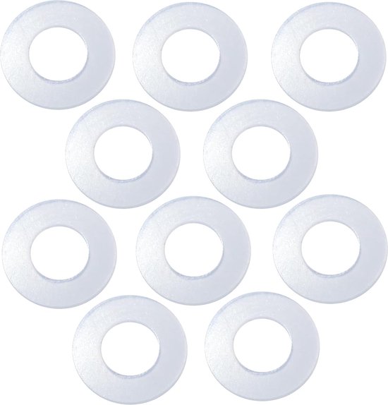 Set van 10 - platte sluitringen van polyamide/PA/nylon M3 buitendiameter 7 mm dikte... | bol