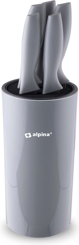 alpina Messenblok met Messen - 6 Delig - Messenset - RVS - Grijs | bol