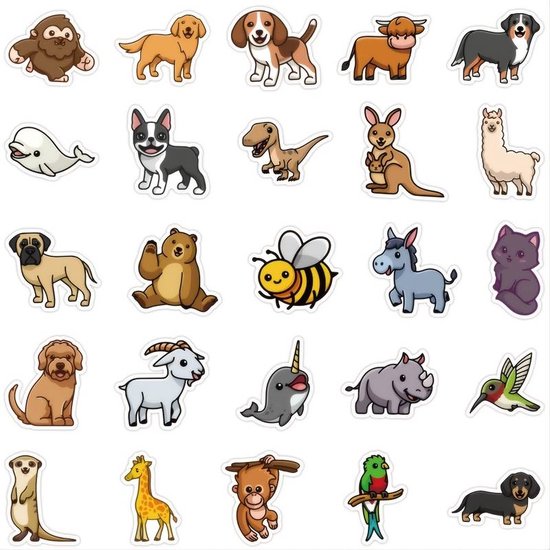 Dieren stickers - Schattige dieren stickers - 50 stuks - stickers voor kinderen -... | bol