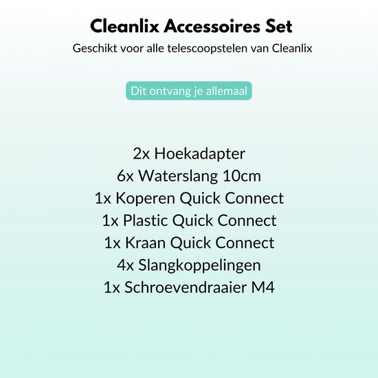Cleanlix - Accessoires Set voor Telescoopsteel met Borstel | bol.com