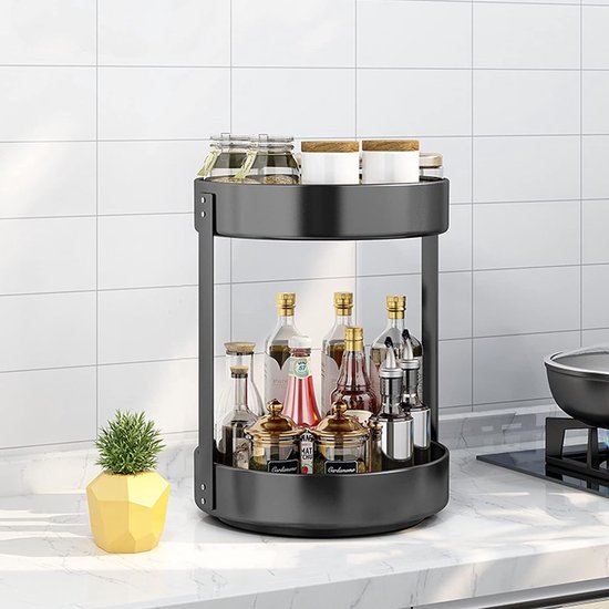Draaiplateau organizer, draaibaar kruidenrek van roestvrij staal, draaibaar voor... | bol.com
