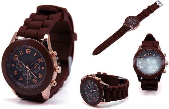 Brown Silicone Watch | bol